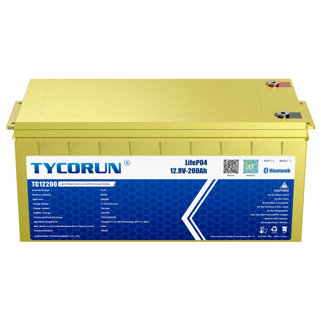Smart Bluetooth 12V 200Ah Lithium Deep Cycle Battery-Tycorun Batteries